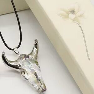 Jewelry | Crystal Bull Horned Gothic Skull Cow Heifer Longhorn Western ...